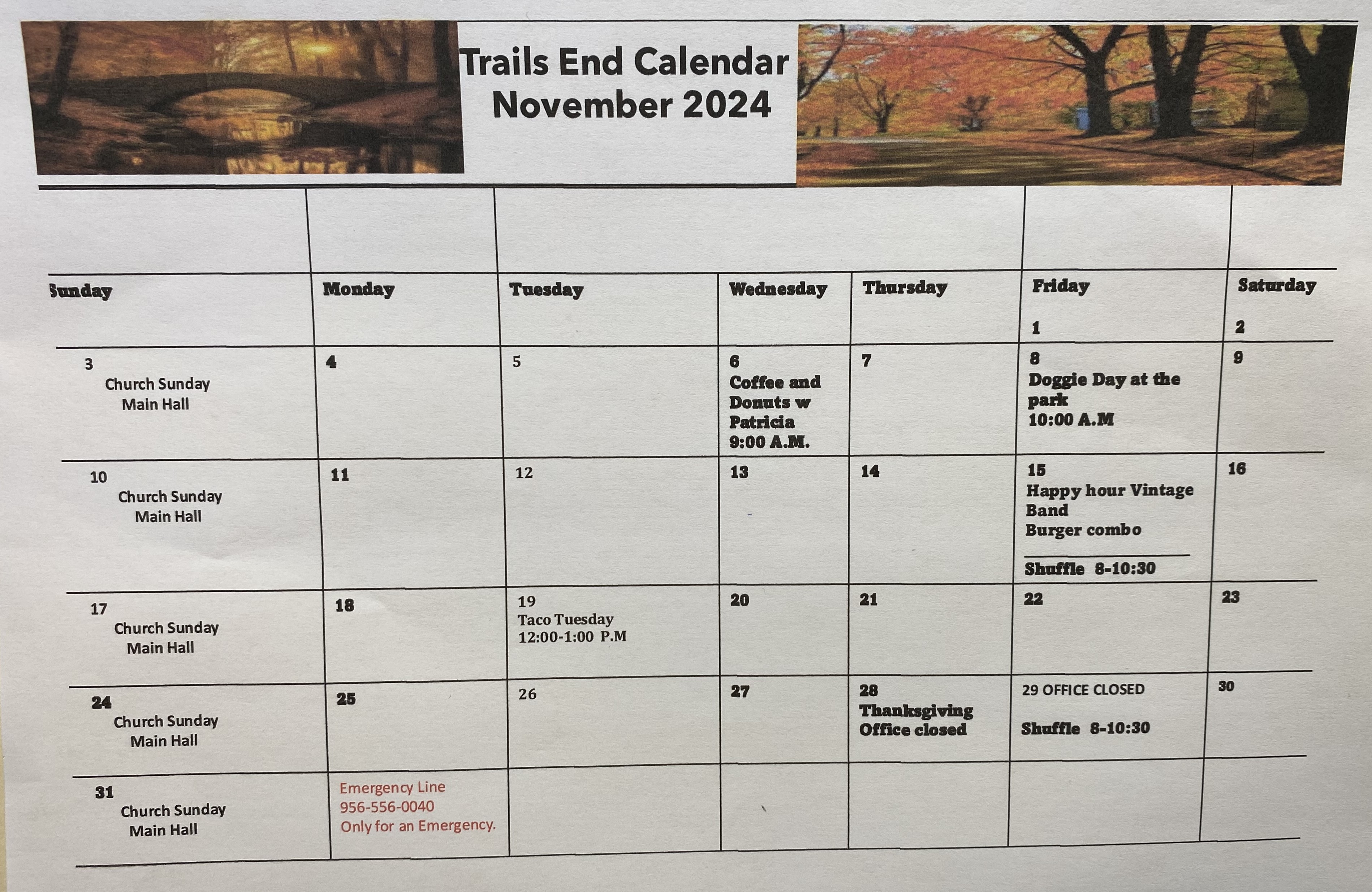 November Calendar