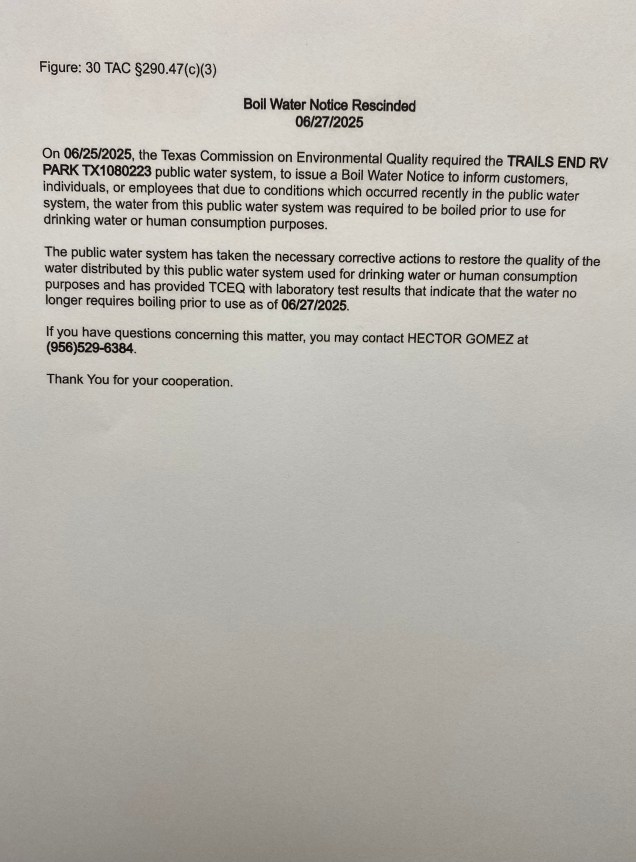Rescinded Boil water notice 6/27/2025
