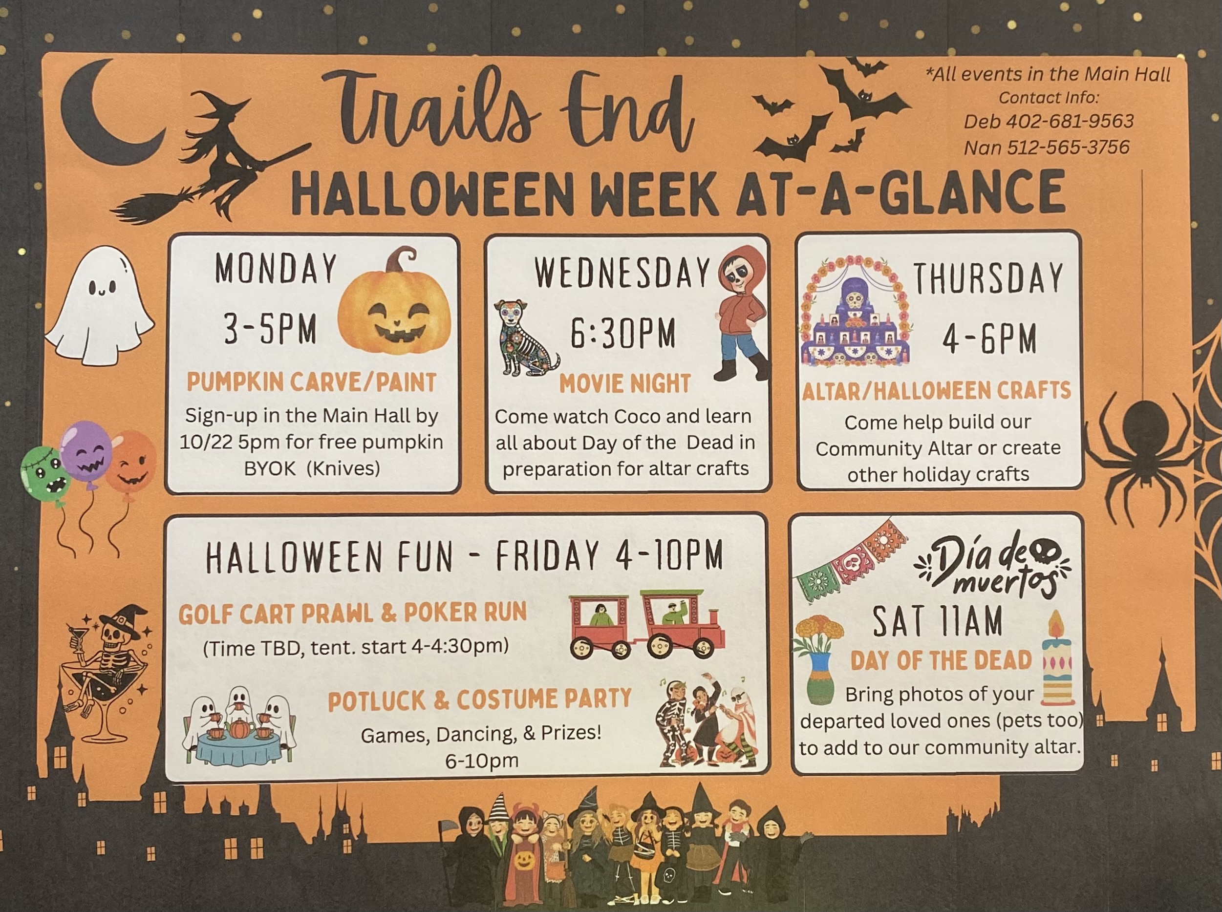 Trails End Halloween week At-A-Glance