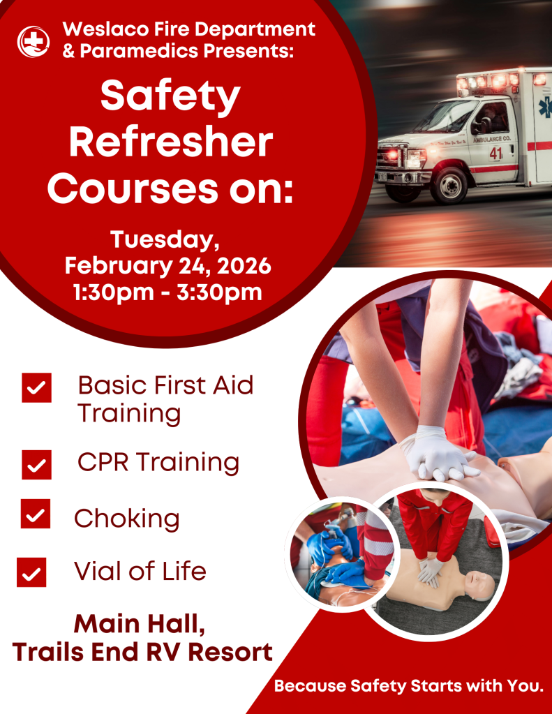 SAFETY REFRESHER COURSES: Mark your Calendars!
